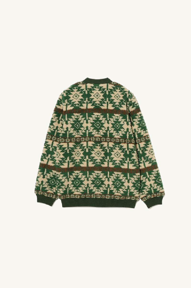 Beams + - Cardigan Jacquard - Vert - allanjoseph
